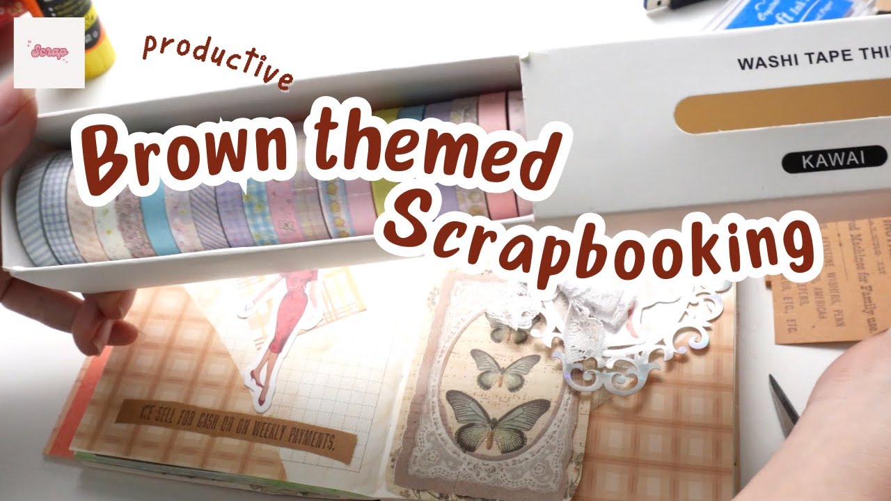 Brown-themed scrapbooking idea for beginner | scrapbooking process ...