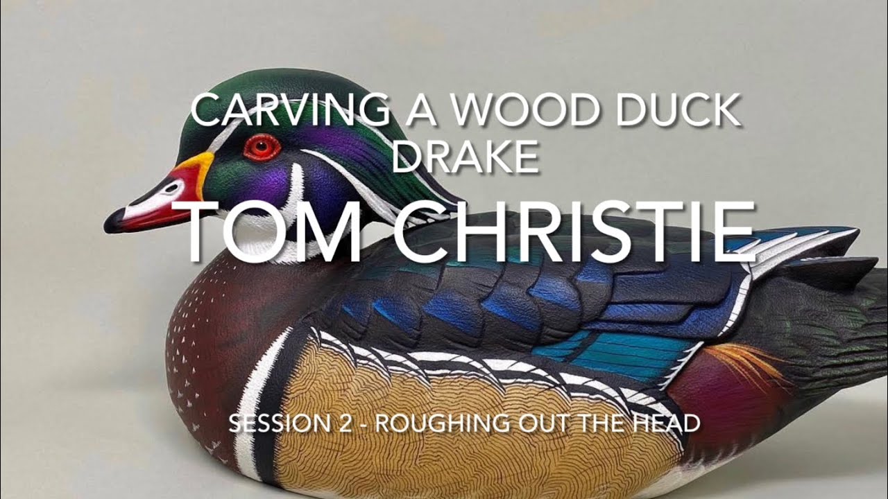 Wood Duck Drake Carving Session 2 - Roughing out the head - YouTube