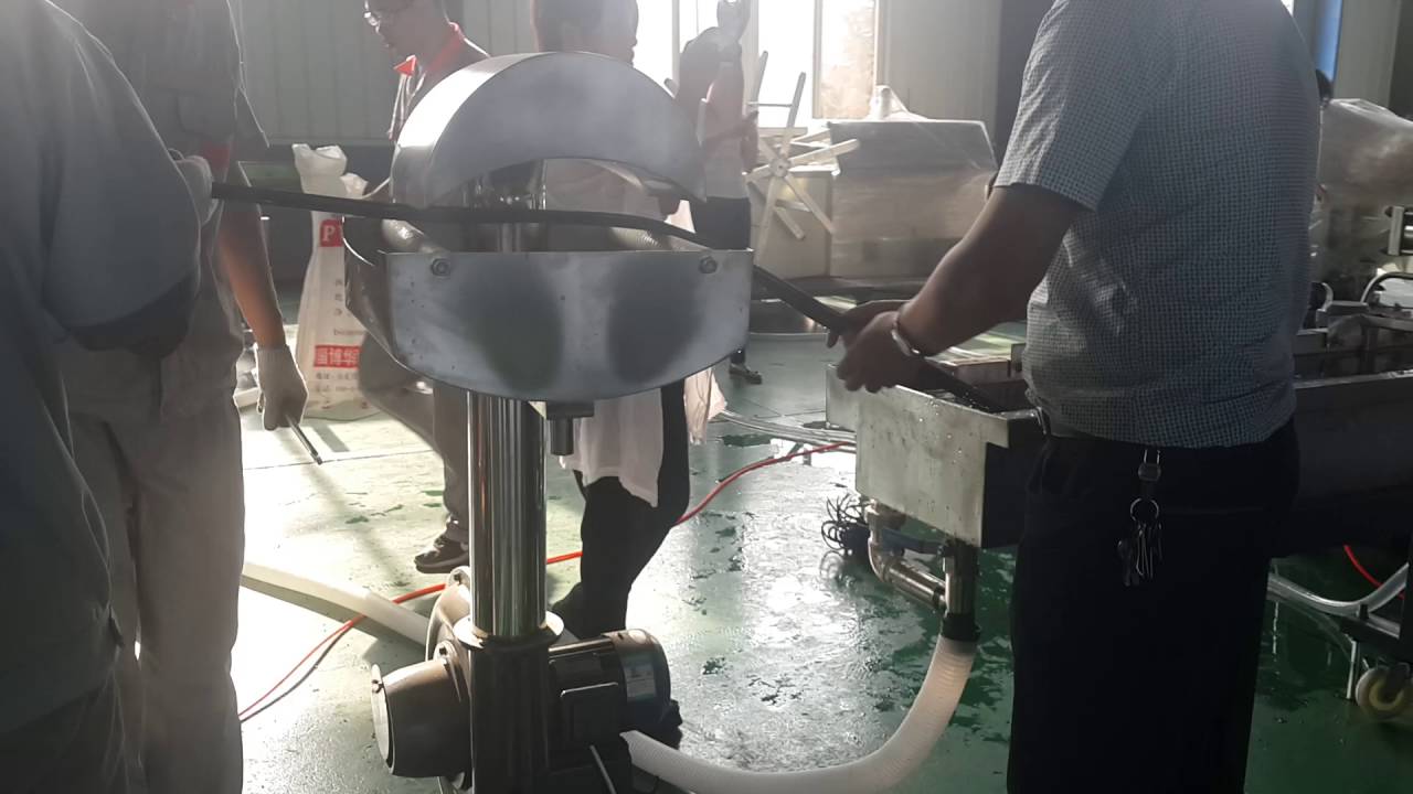 pe plastic pelletizing line to get granule/pellet from this line - YouTube
