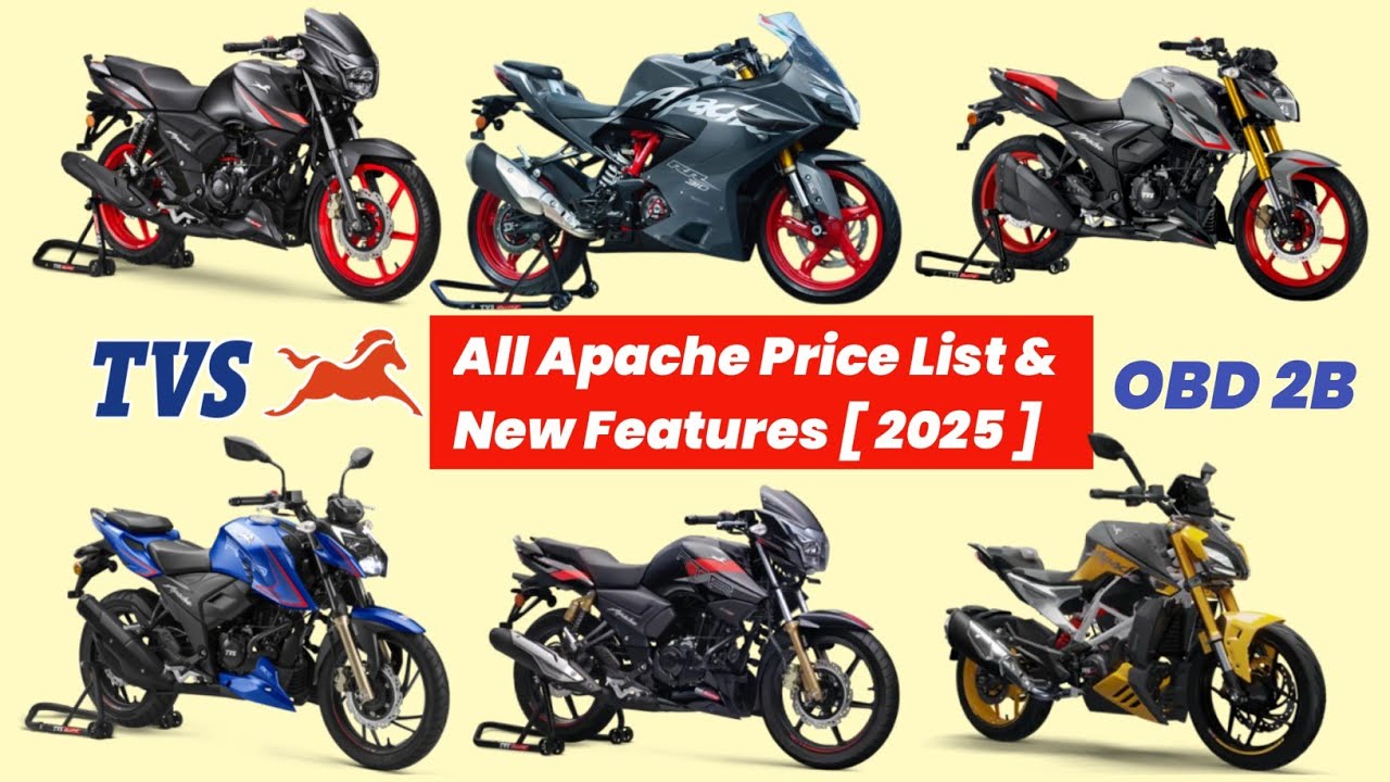 Tvs Apache All Bikes Price List 2025 | Mileage | Top Speed | Features ...