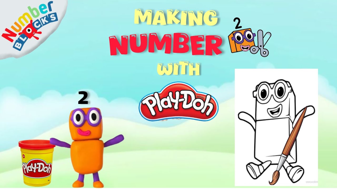 Numberblocks Two | Play-Doh & Coloring Tutorial For Kids - YouTube