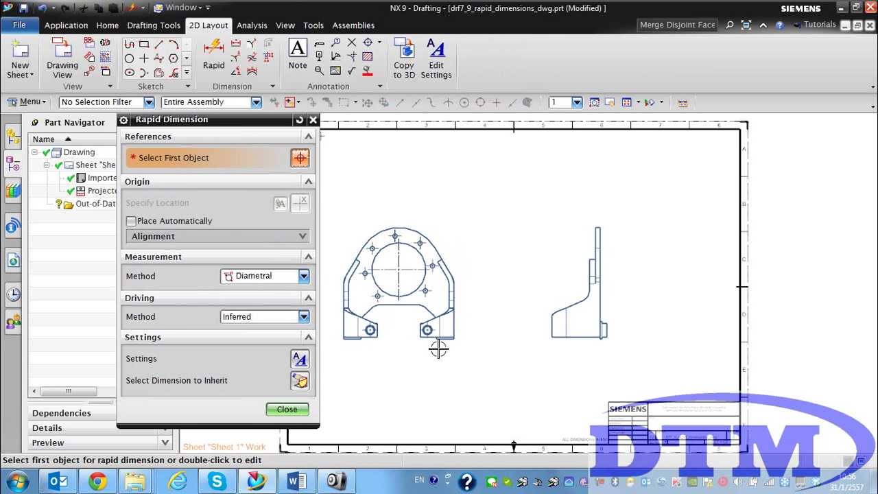 What's new NX9.0_Rapid Dimension - YouTube