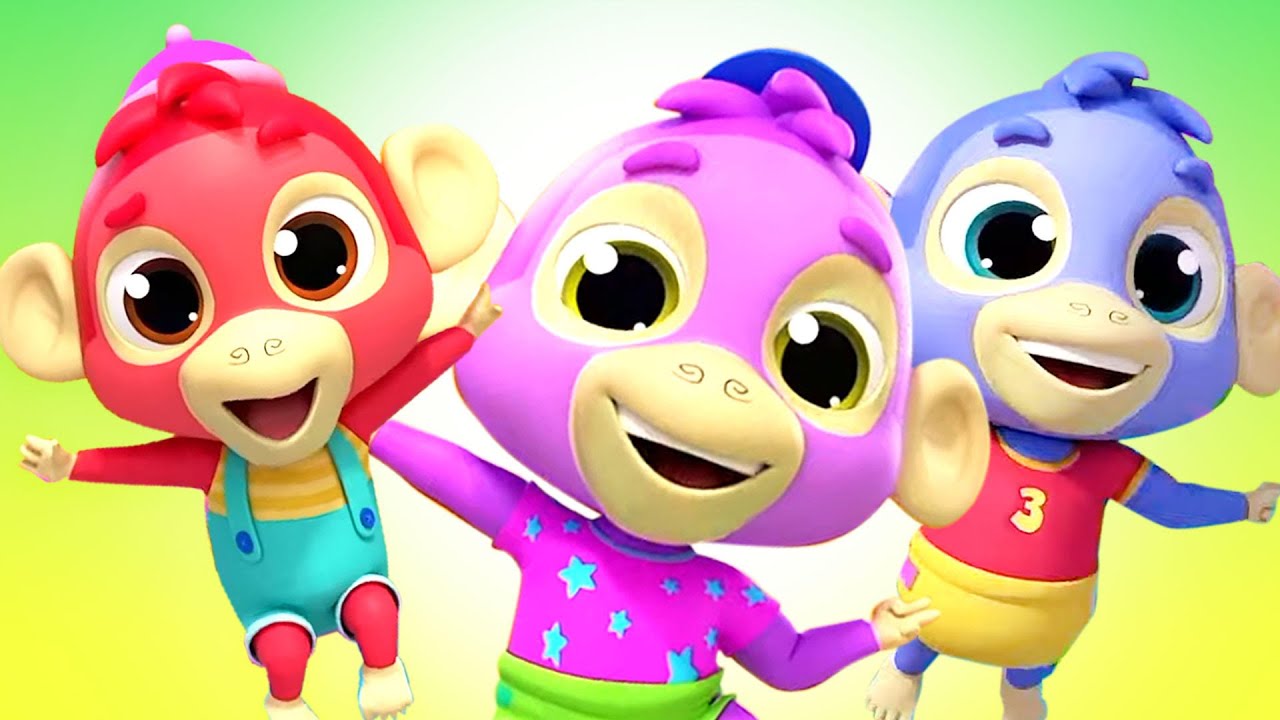 Five Little Monkeys, Counting Song for Children by Zebra Nursery Rhymes ...