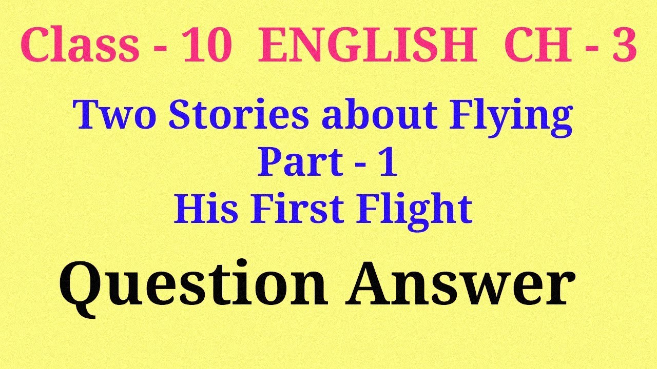 two stories about flying class 10 part 1 question answer | his first ...