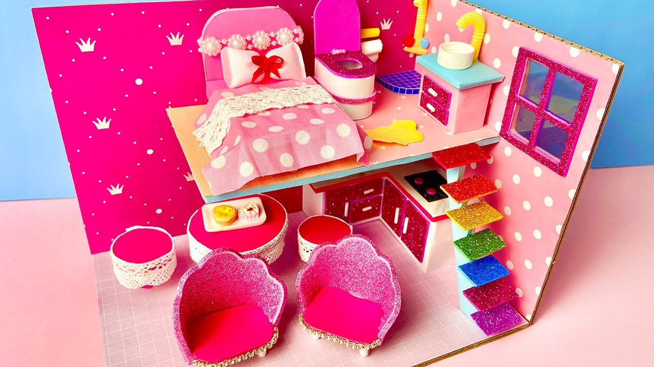 Diy Miniature Cardboard House How To Build Cardboard Box House With Bedroom Kitchen And More 6 Diy Miniature Cardboard House How To Build Cardboard Box House With Bedroom Kitchen And More 6