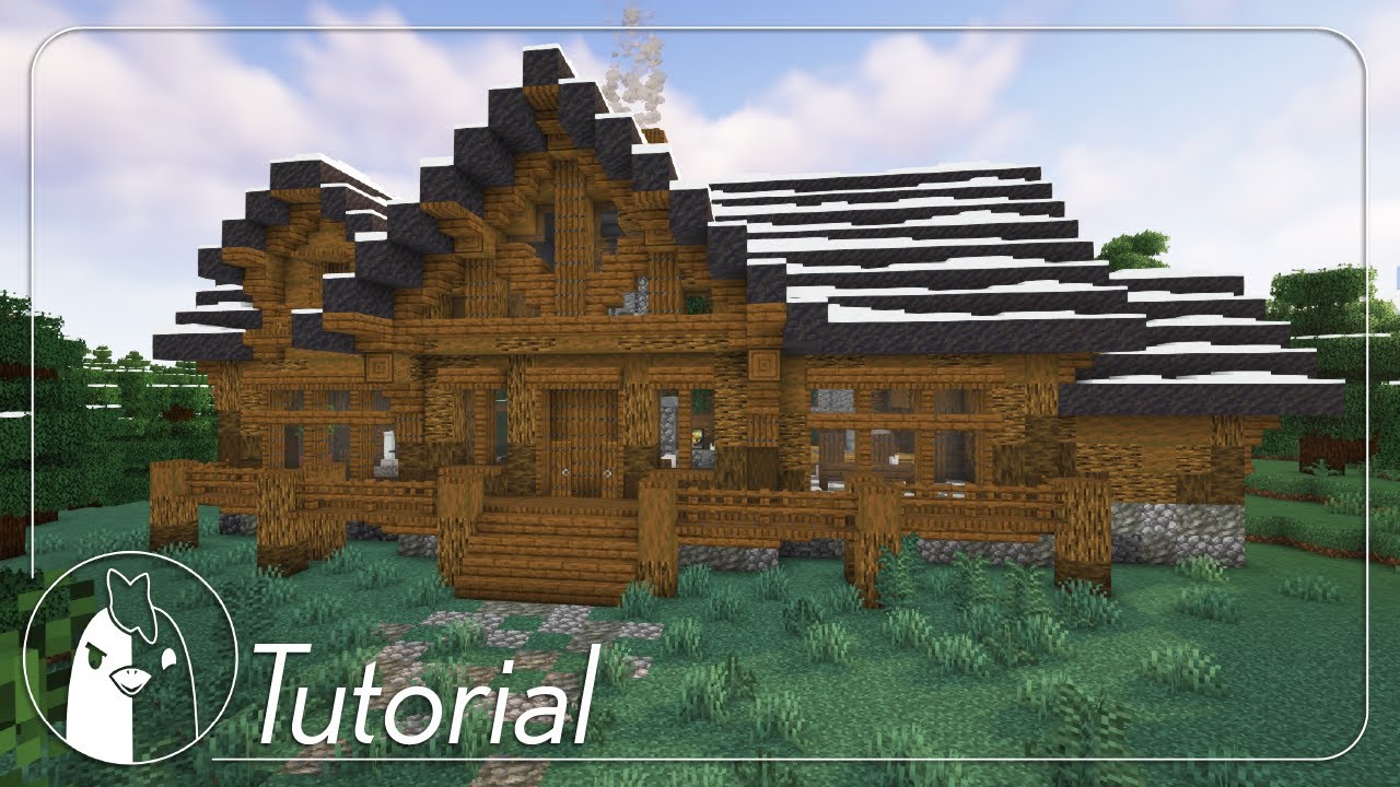 Modern Log Cabin & Interior | Minecraft Tutorial - YouTube