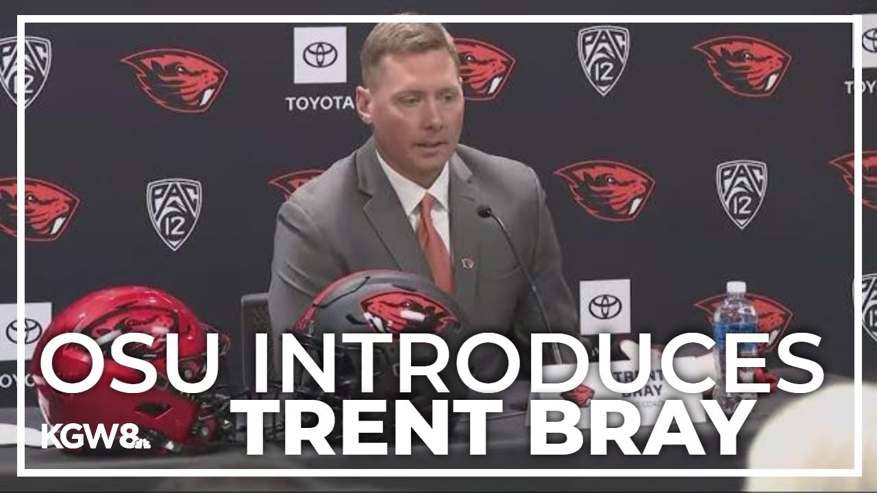 Oregon State introduces new football coach Trent Bray - YouTube