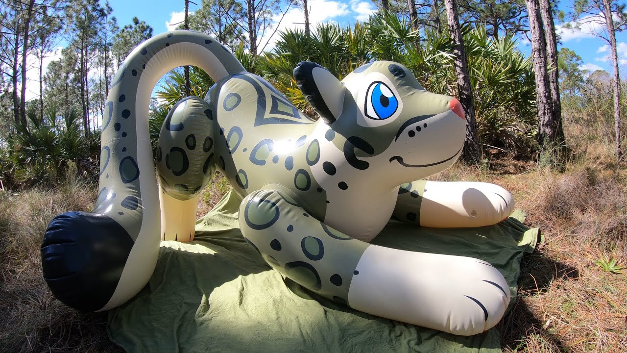 Snow Leopard Inflatable Ride-On Toy from Puffy Paws Toys - YouTube
