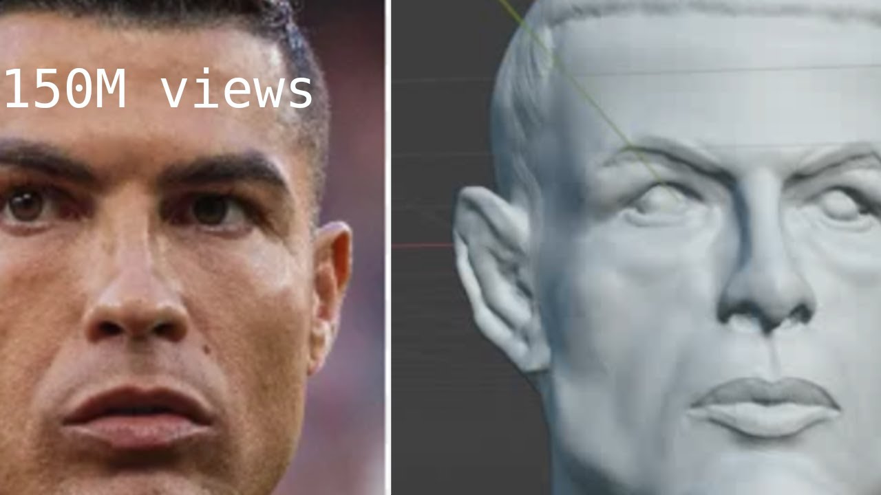 CR7 Cristiani Ronaldo Blender Sculpting likeness - YouTube