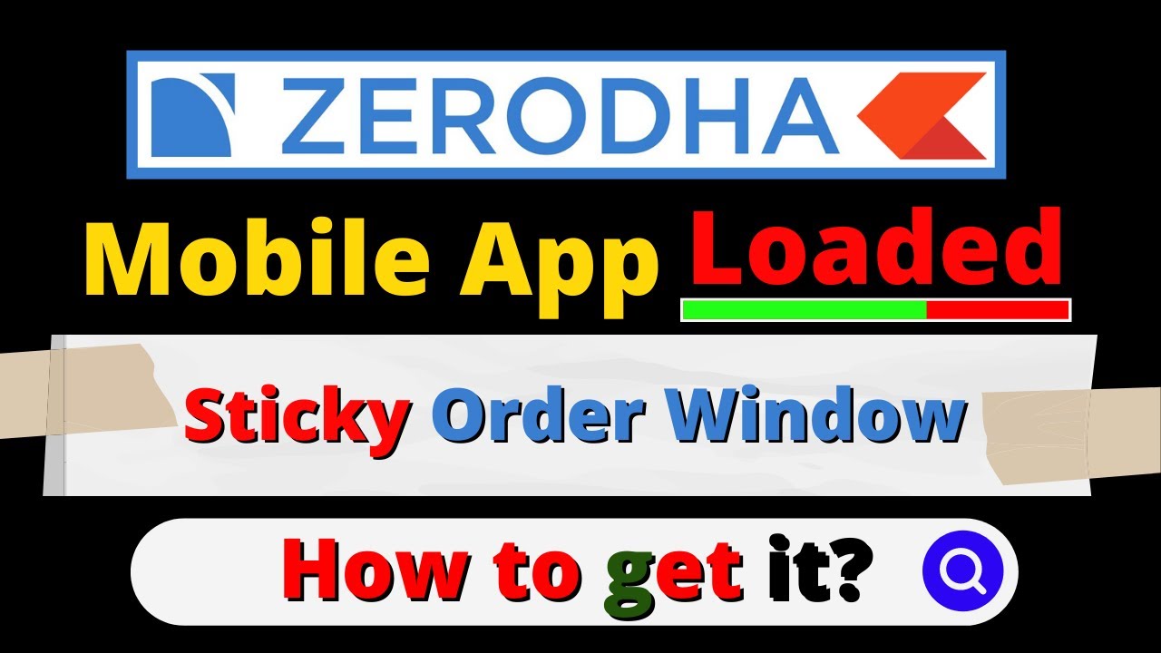 ZERODHA New/Latest Update ll STICKY Order window#zerodha#latestupdates# ...