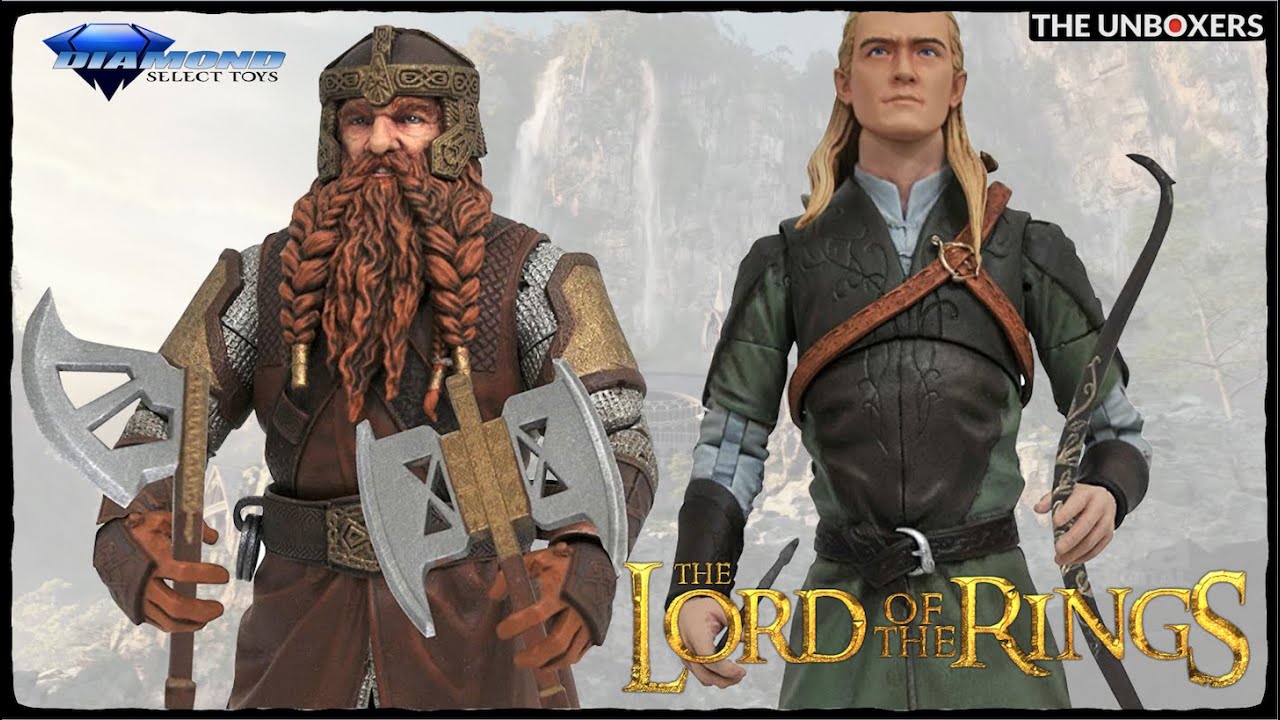 Lord of the Rings Legolas & Gimli Deluxe Action Figures by Diamond ...