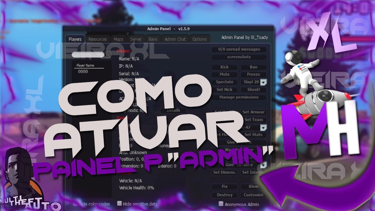 GTA MTA - COMO ATIVAR PAINEL P "ADMIN" SERVIDOR LOCAL E HOST VieiraXL ...