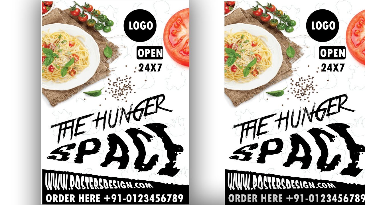 Professional Food Poster Design | Stylish text | Adobe illustrator ...