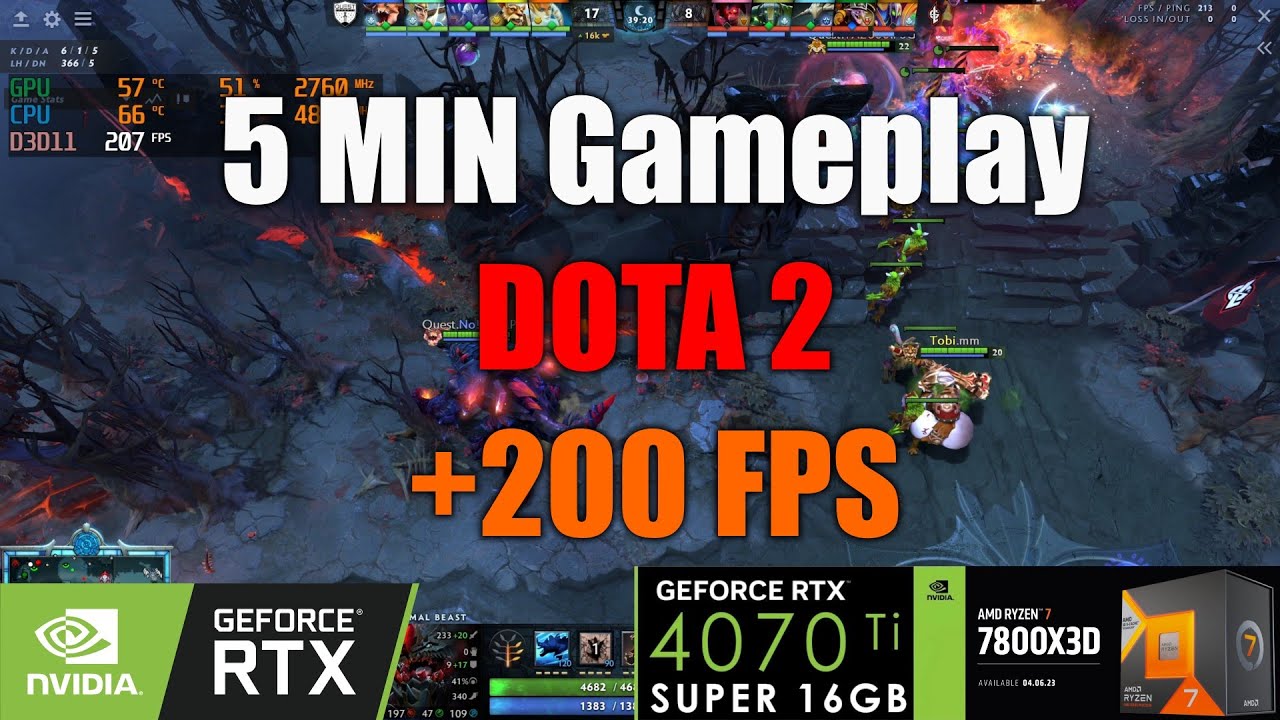 INSANE Performance in DOTA 2 - RTX 4070TI SUPER - AMD Ryzen 7800x3D ...