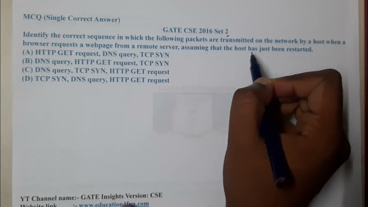 GATE CSE 2016 SET 2 || Computer Networks || GATE Insights Version: CSE - YouTube