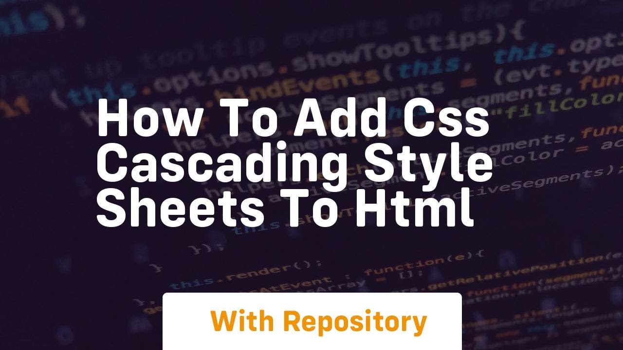 How to add css cascading style sheets to html - YouTube