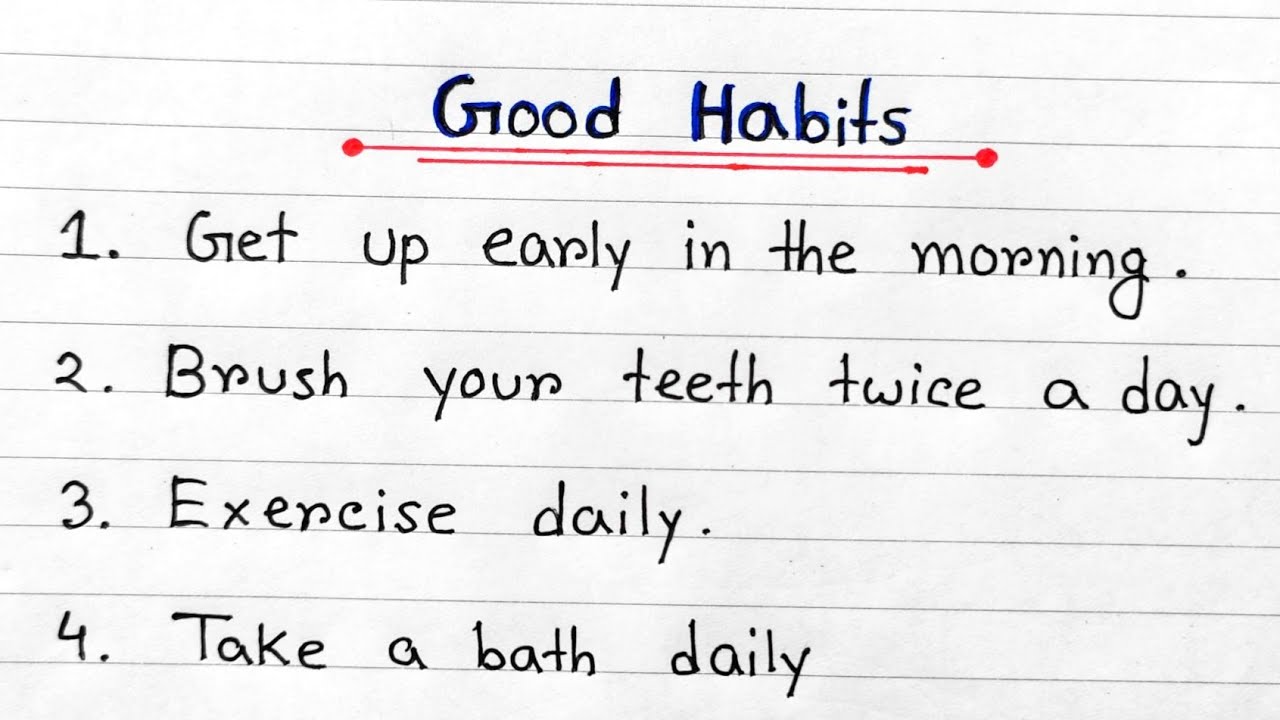 10 lines about Good Habits in English | Learning about good habits easy ...