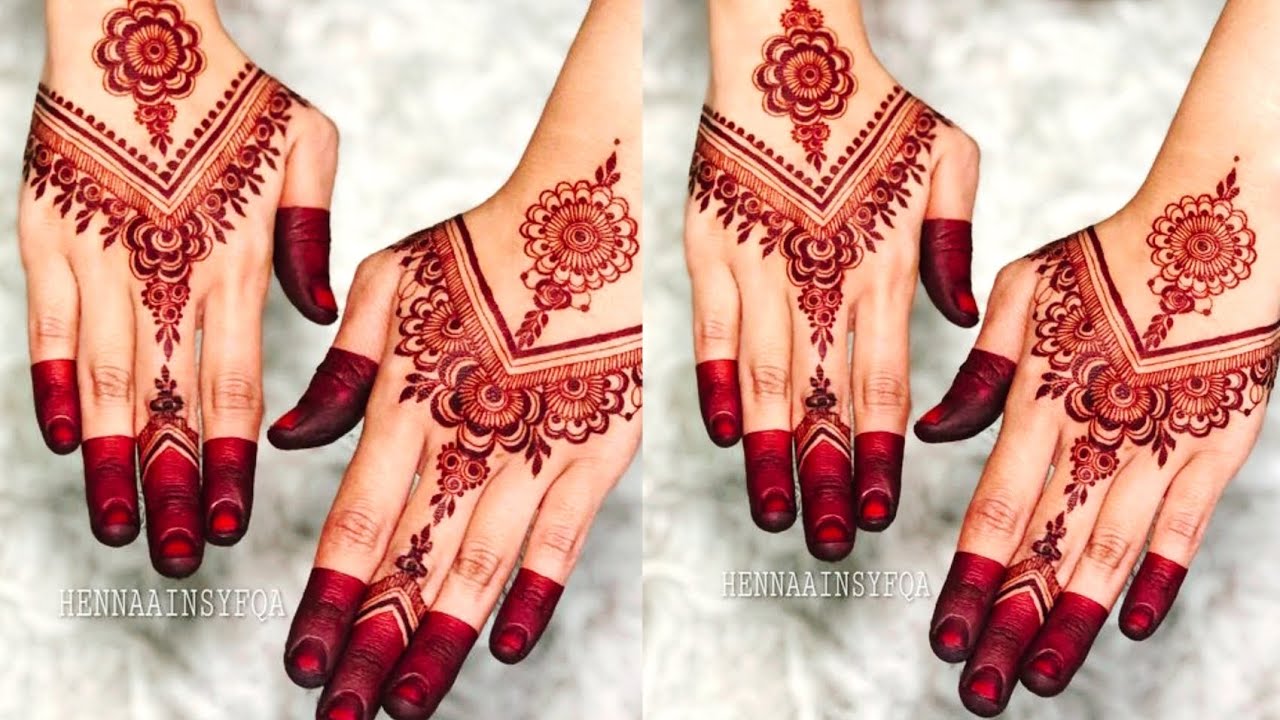 simple mehndi back hand mehndi arbi mehandi - YouTube