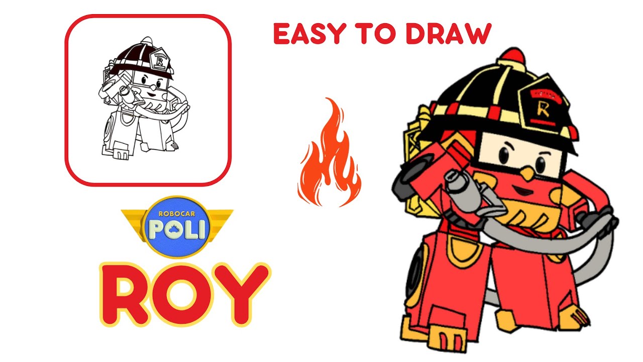 ROBOCAR POLI ROY Drawing step by step for kids |EASY - YouTube