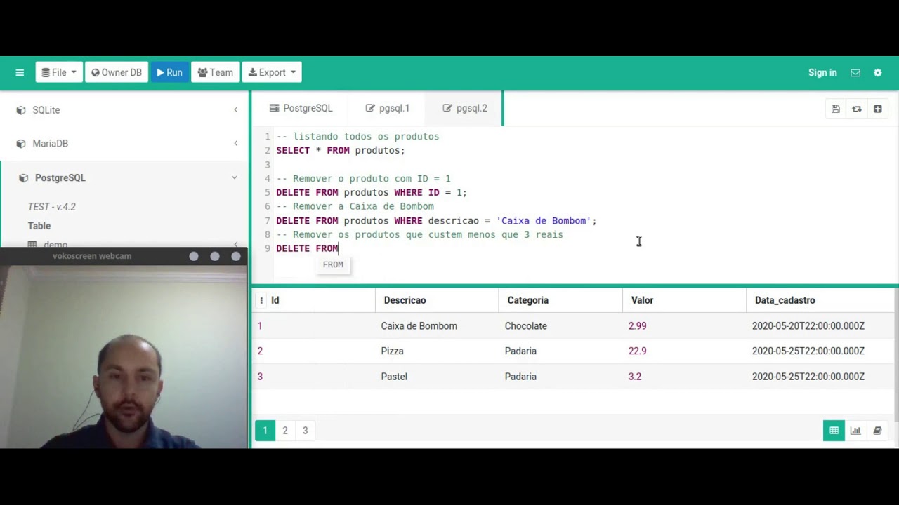SQL - Comando DELETE: Exemplos - YouTube