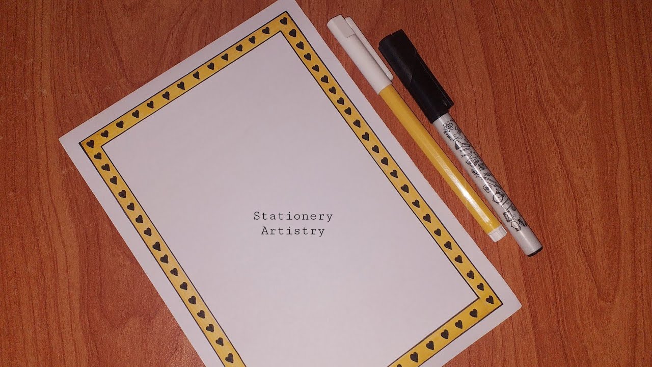 Easy And Quick Border Design Idea | By Stationery Artistry - YouTube