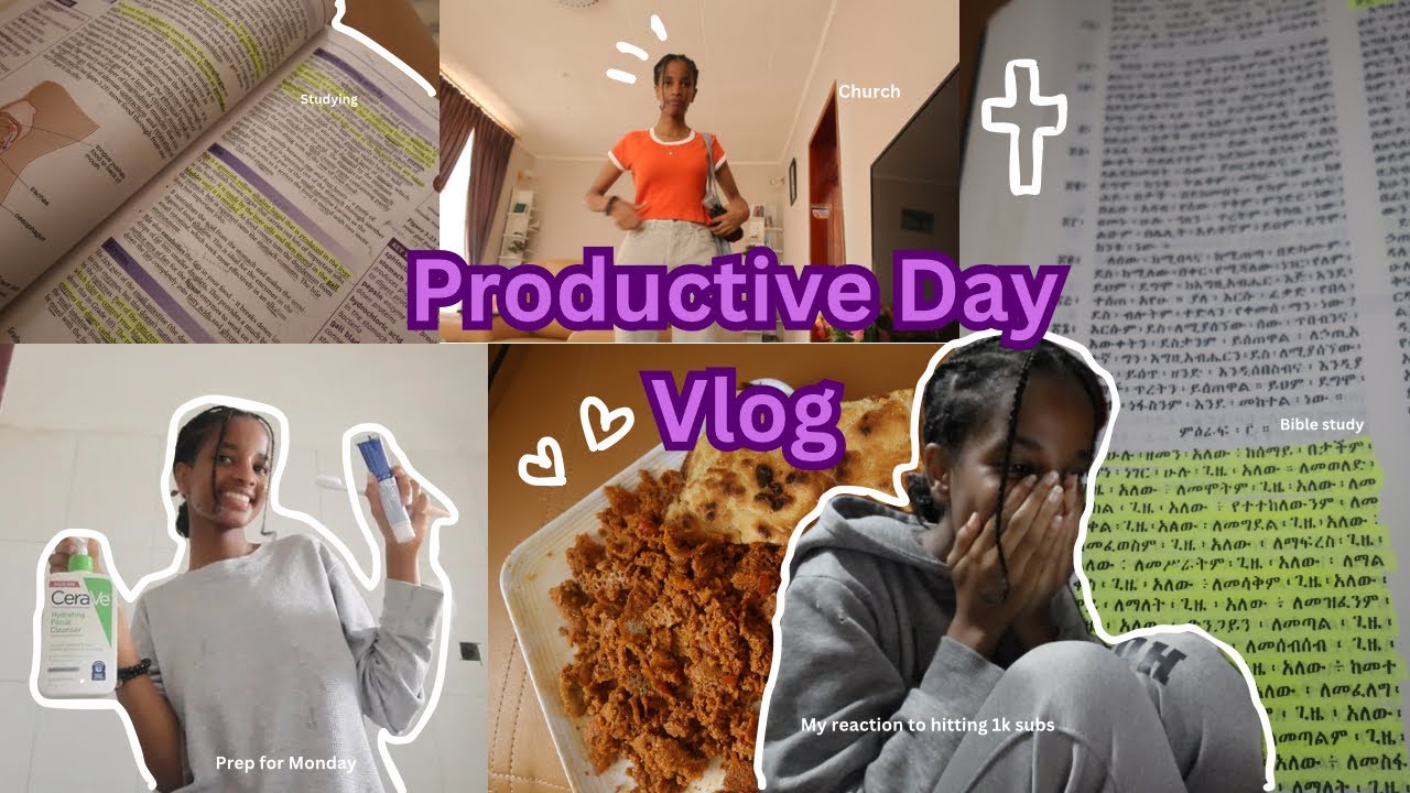 Productive Day Vlog | studying, bible study, church 📚⛪️ - YouTube