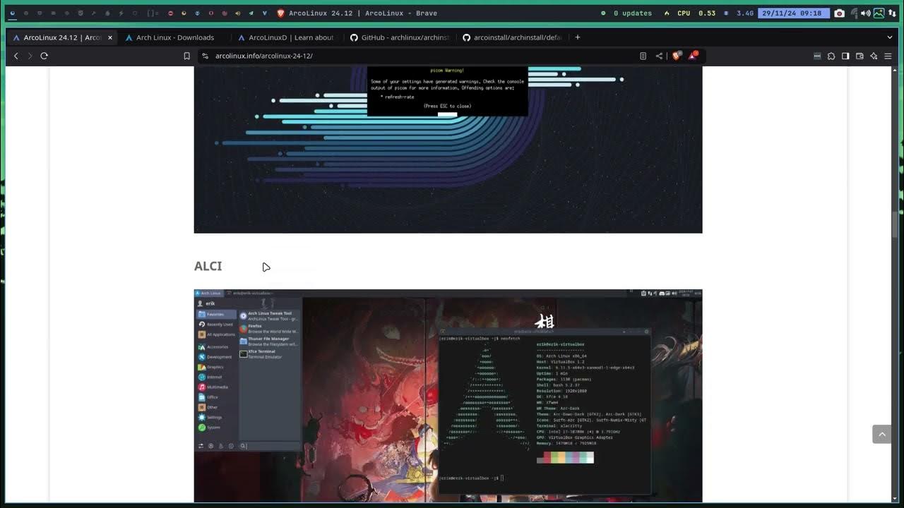 Arco : 4359 What is new ArcoLinux v24.12 - YouTube