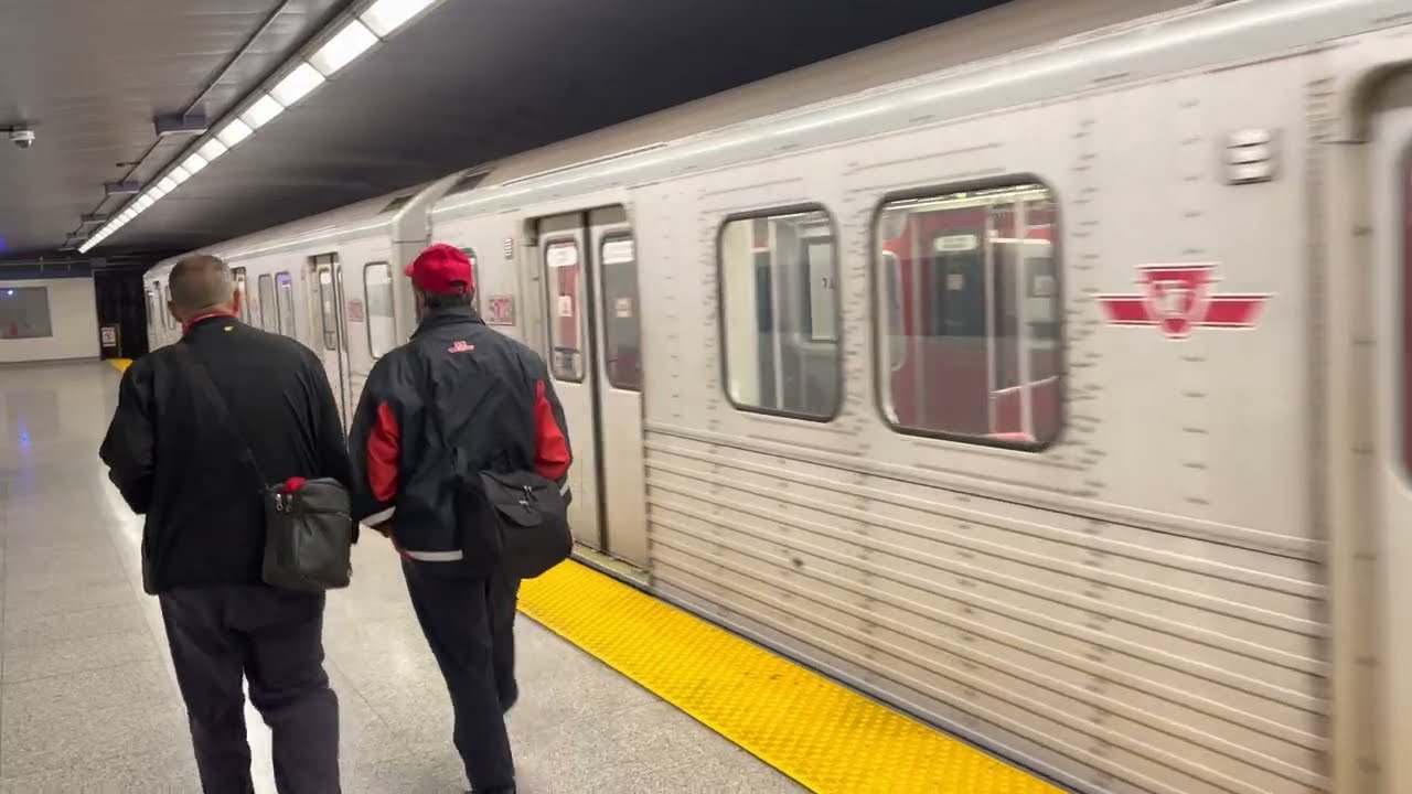 TTC Line 2 Bombardier T1 Subway train ride from Pape to Victoria Park ...