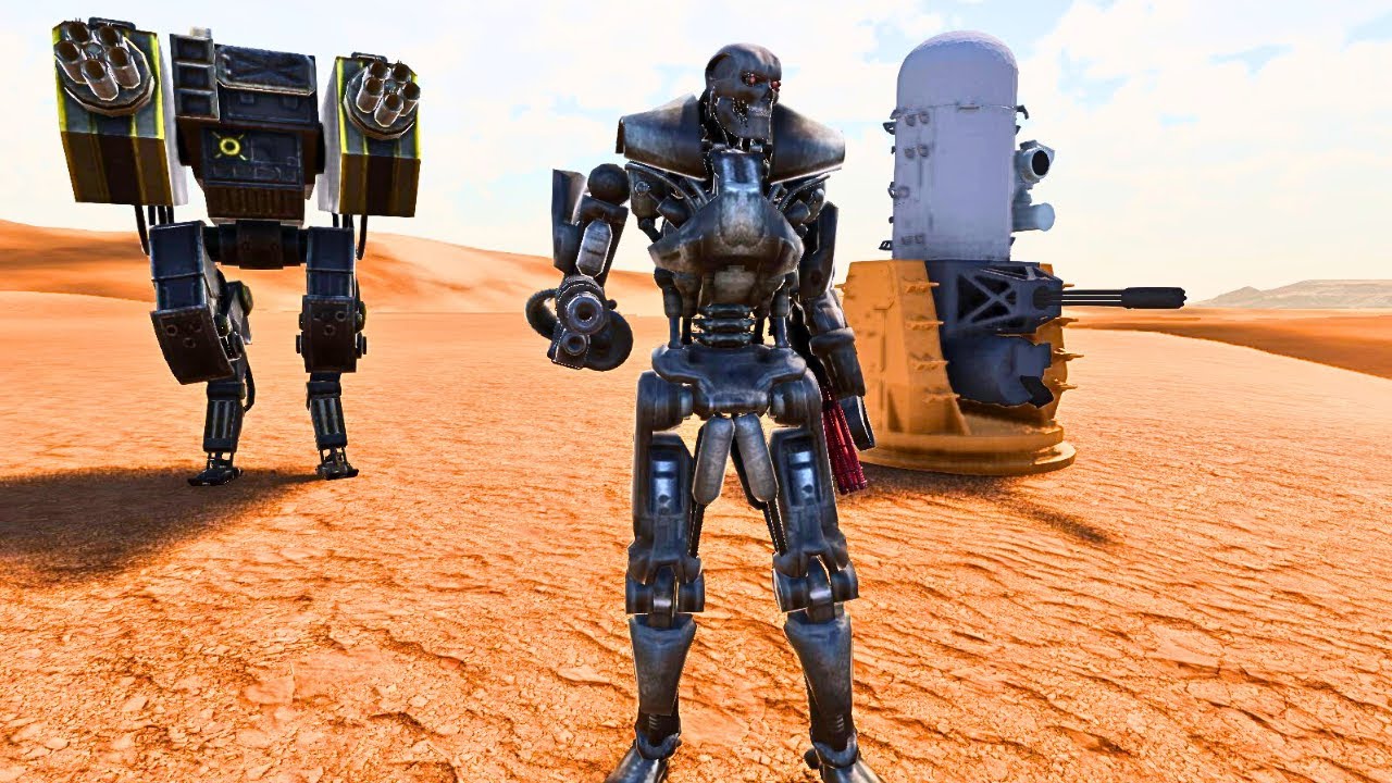 T-831 Terminator , T-45 Robot & PHALANX VS 2 Million Beast Men | UEBS 2 ...