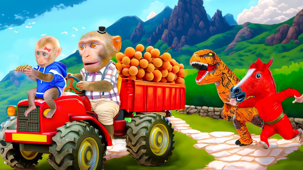 Mr. Monkey's Fun Logan Adventure at Pony and Tina's Farm! 🍇🌟 | Mr ...