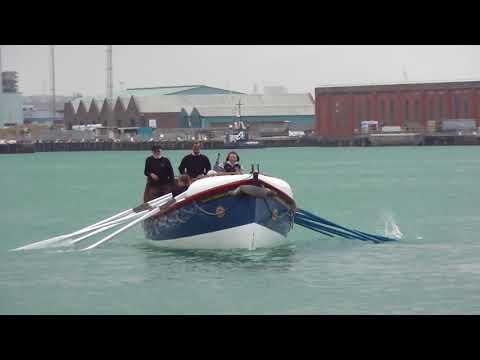 Pulling and Sailing Lifeboat in Shoreham Harbour - YouTube