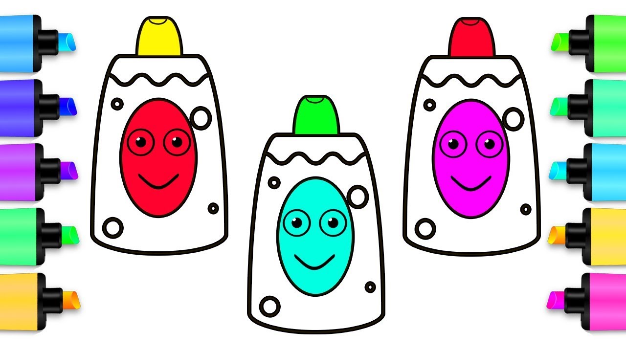 Smiling SHAMPOO How to Draw SHAMPOO - COLORFUL Coloring Pages for ...