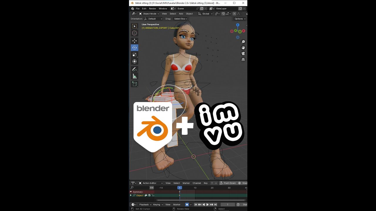 How to make a Custom Sitting Pose for IMVU in Blender - YouTube
