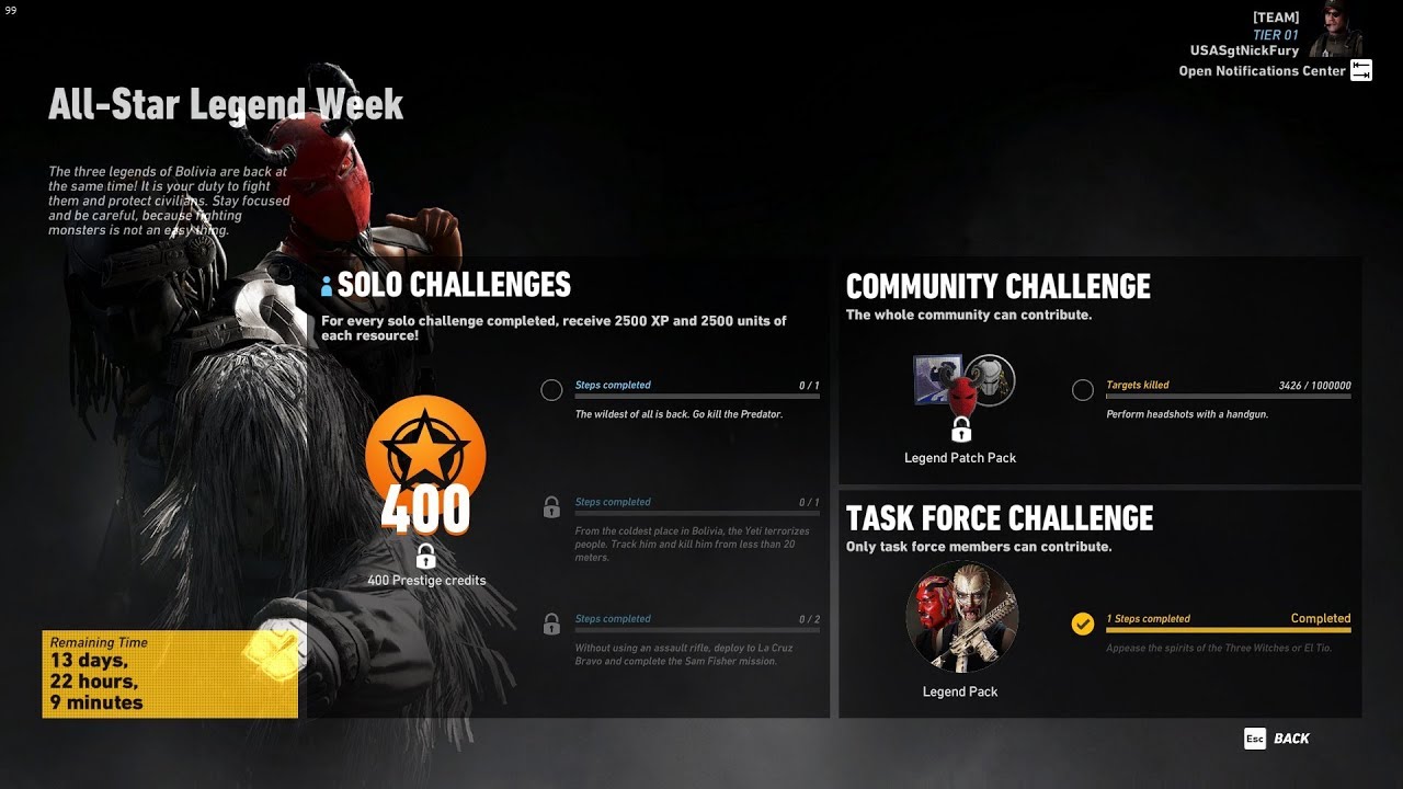 Ghost Recon Wildlands All Star Legend Week Task Force Challenge 3 ...