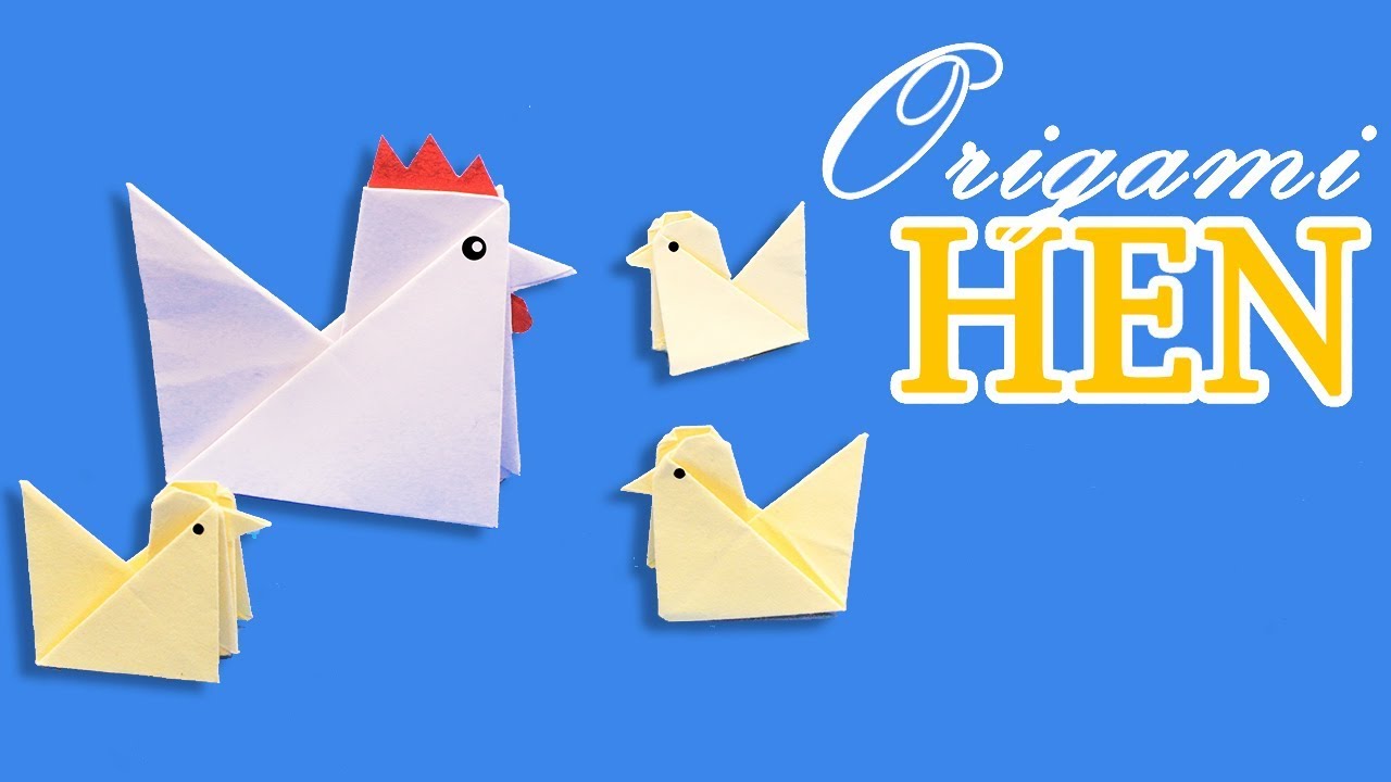 Easy Origami Paper Hen - Cute origami - YouTube