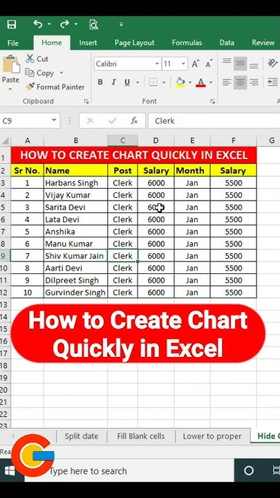 Quickly Create Chart in Excel | Excel Quick Charts | Excel Tutorial | #shorts - YouTube