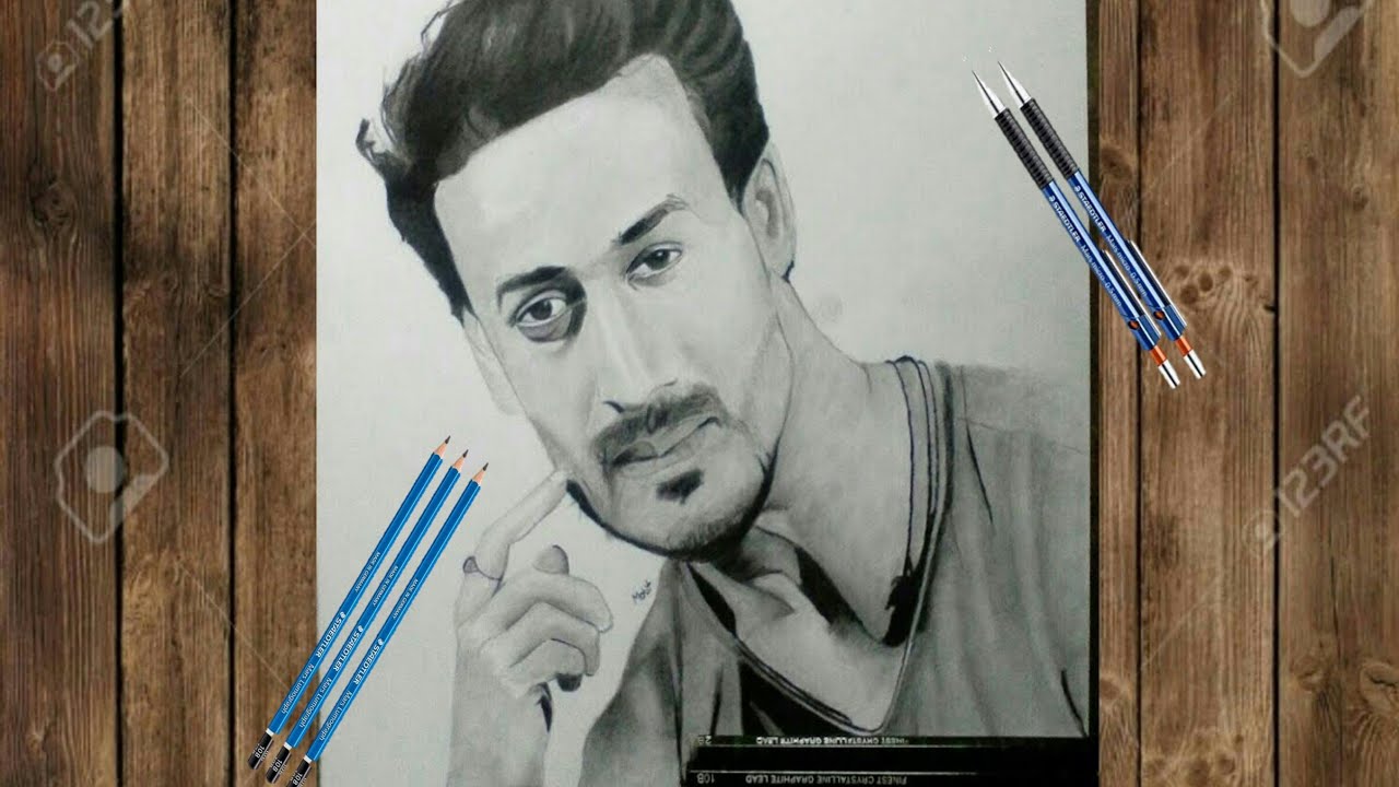 How to draw Tiger shroff realistic sketch - YouTube