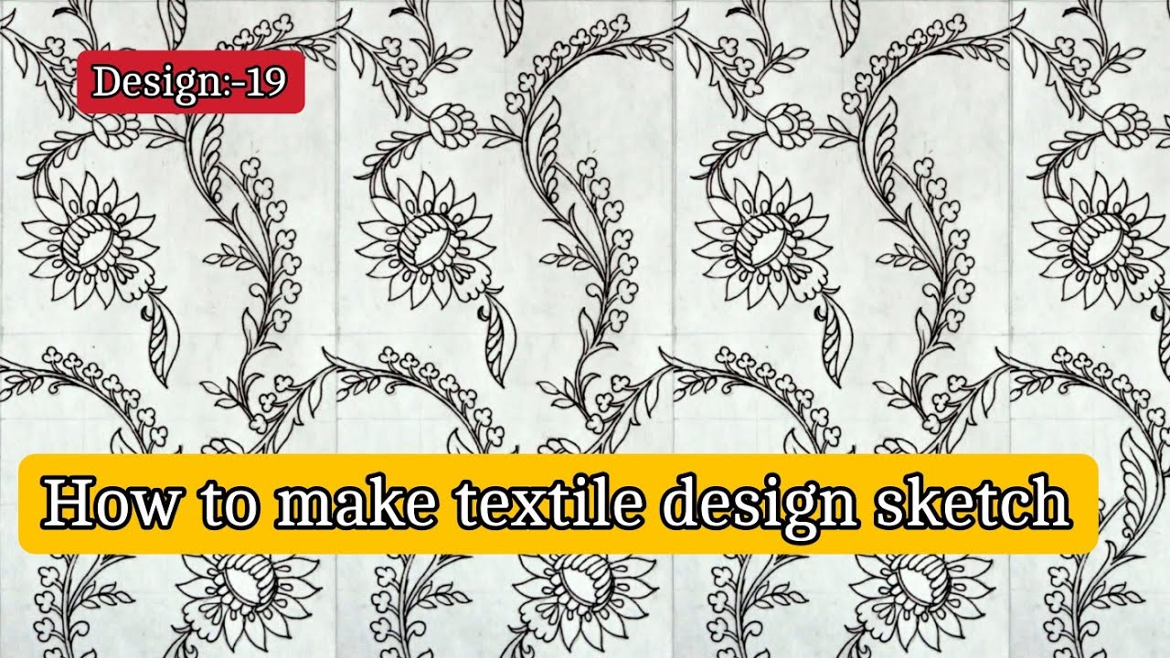 How to make textile design sketch, textile design - YouTube