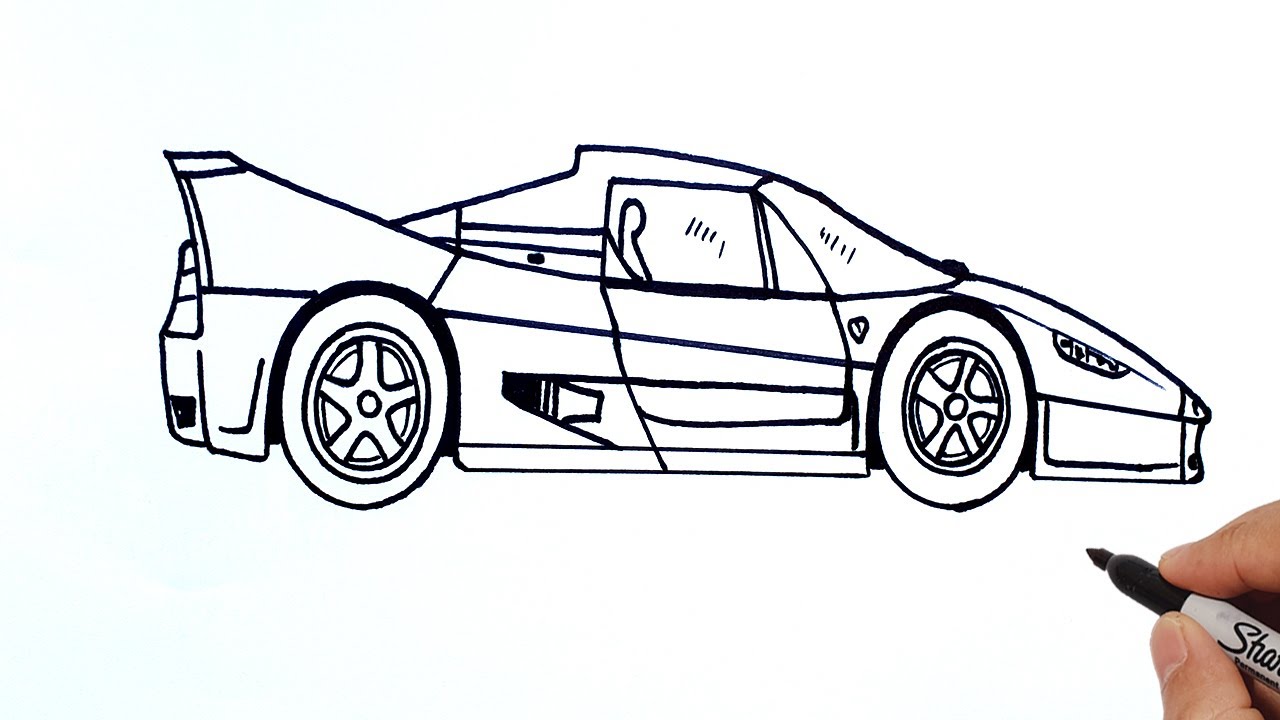 How To Draw A Race Car Step By Step _ Super Sports Car Drawing - YouTube
