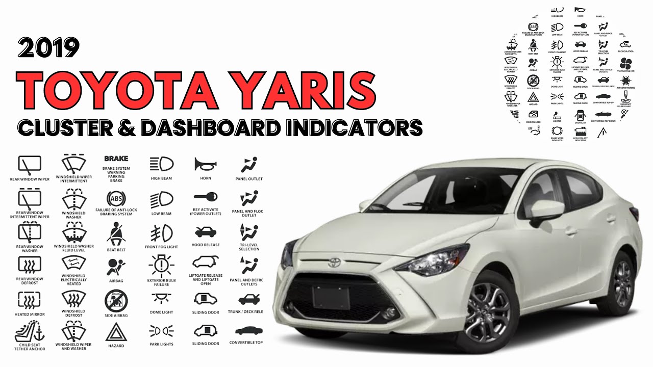2019 Toyota Yaris Cluster & Dashboard Warning Indicators Guide - YouTube