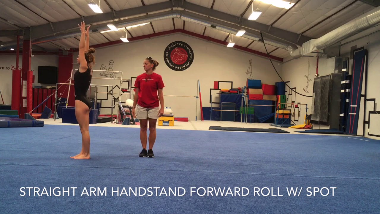 Straight Arm Handstand Forward Roll w/ Spot - YouTube