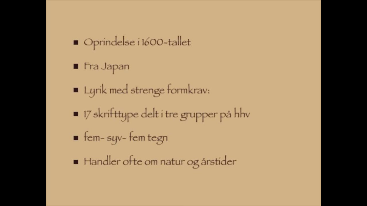 Haiku digte - YouTube