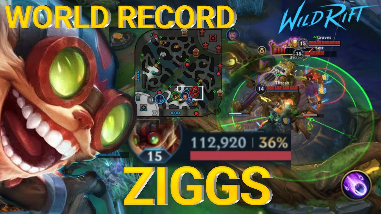 Wild Rift WORLD RECORD FOR DAMAGE!!!!!BEST COMEBACK!!!! ZIGGS MID LANE ...