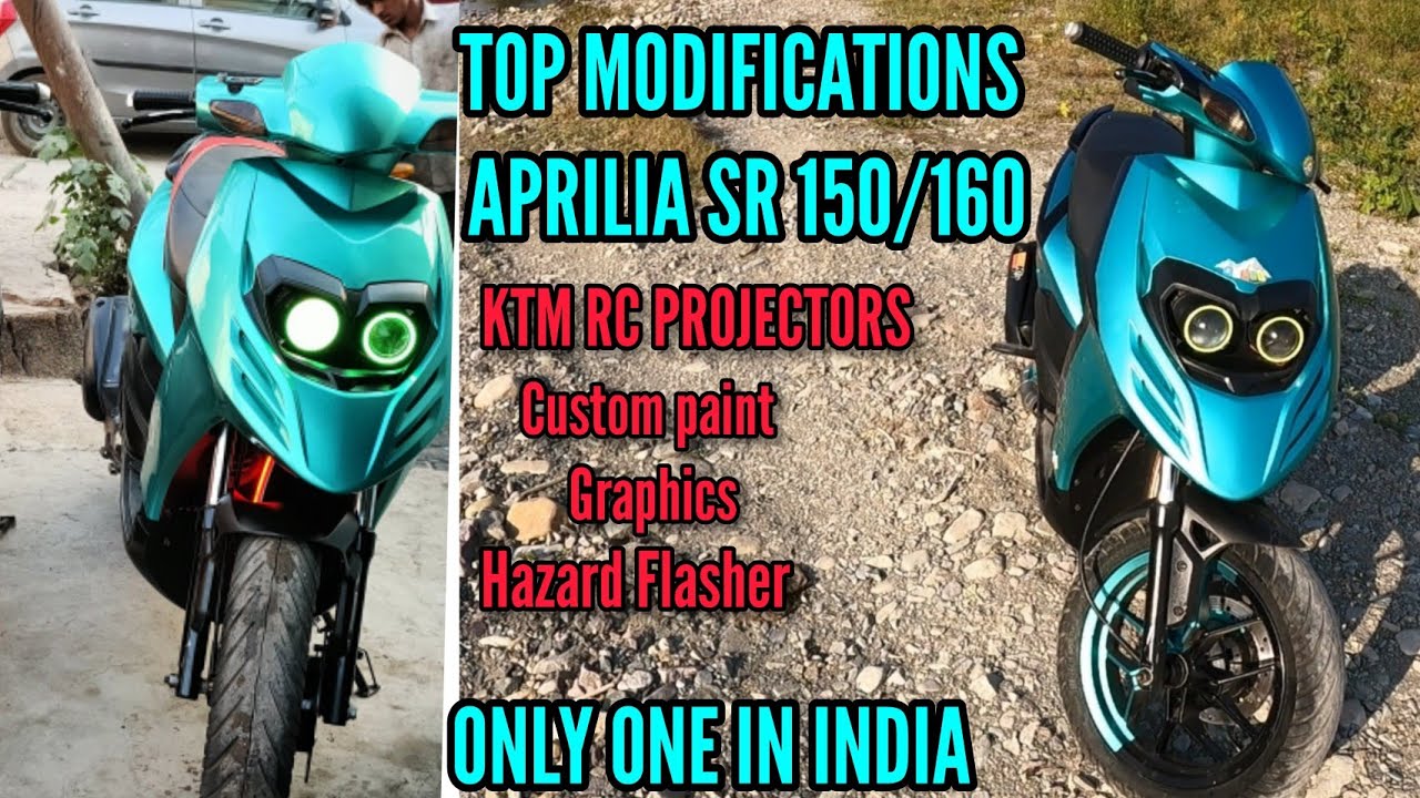 Aprilia SR 150/160 Top Best modifications custom Projector Headlight ...