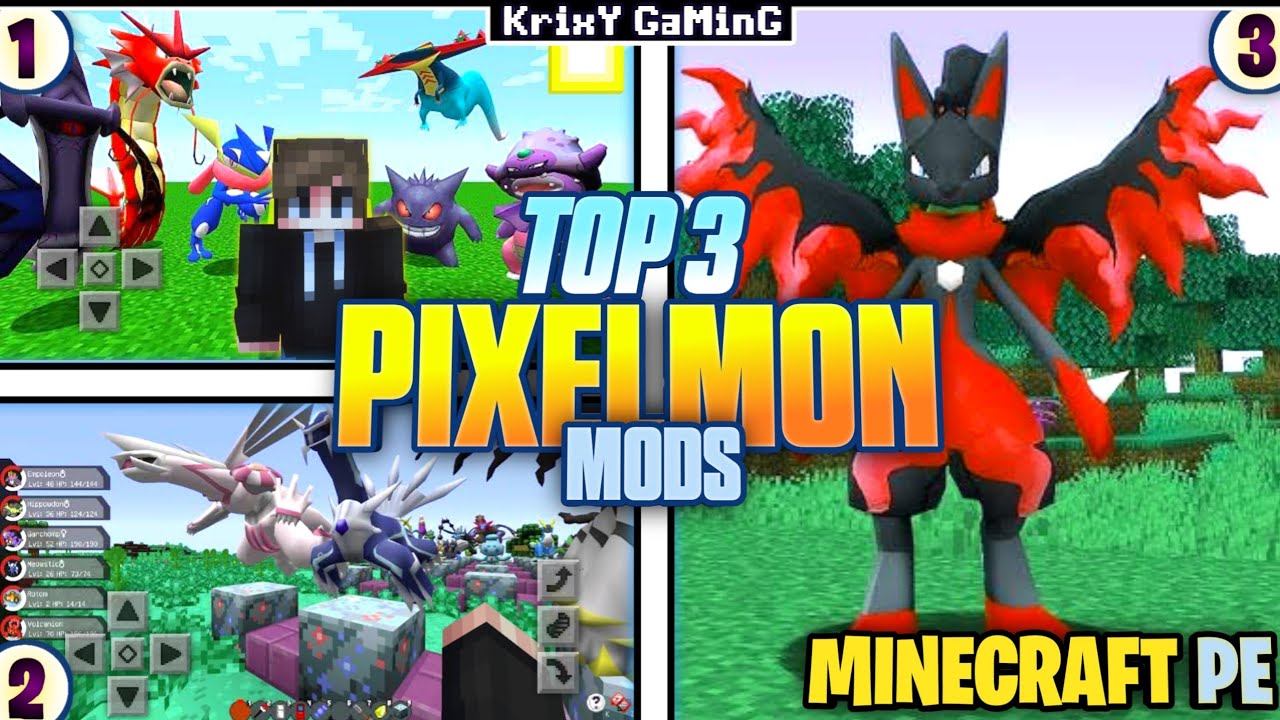 TOP 3 NEW PIXELMON MOD FOR MINECRAFT PE/BEDROCK ( 1.21+ )| TOP 3 BEST PIXELMON MODS FOR MCPE ...