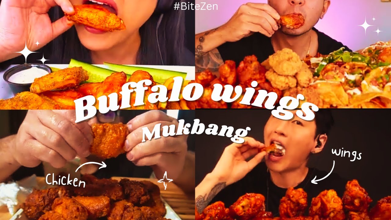 Mukbangers Eating The "Buffalo Wild Wings"|Asmr Eating Chicken Wing's ...