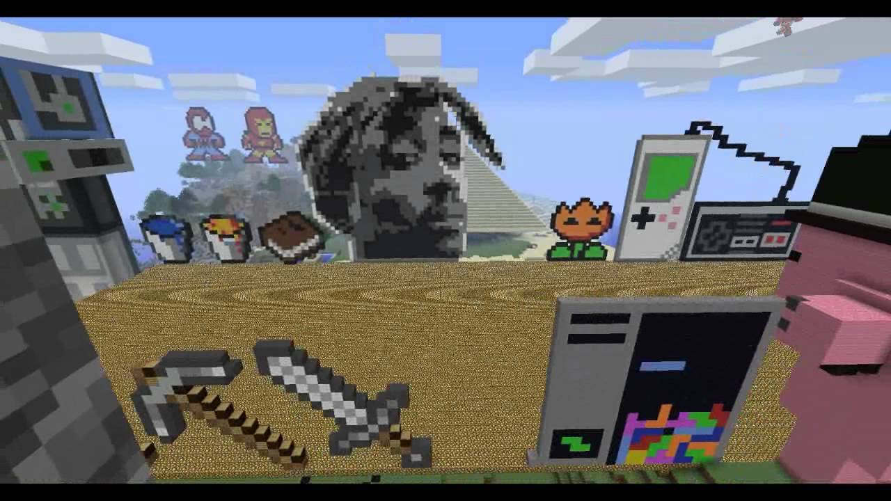 Minecraft - Kurankiryu's Creative Server video! (Buildings, Pixel art ...