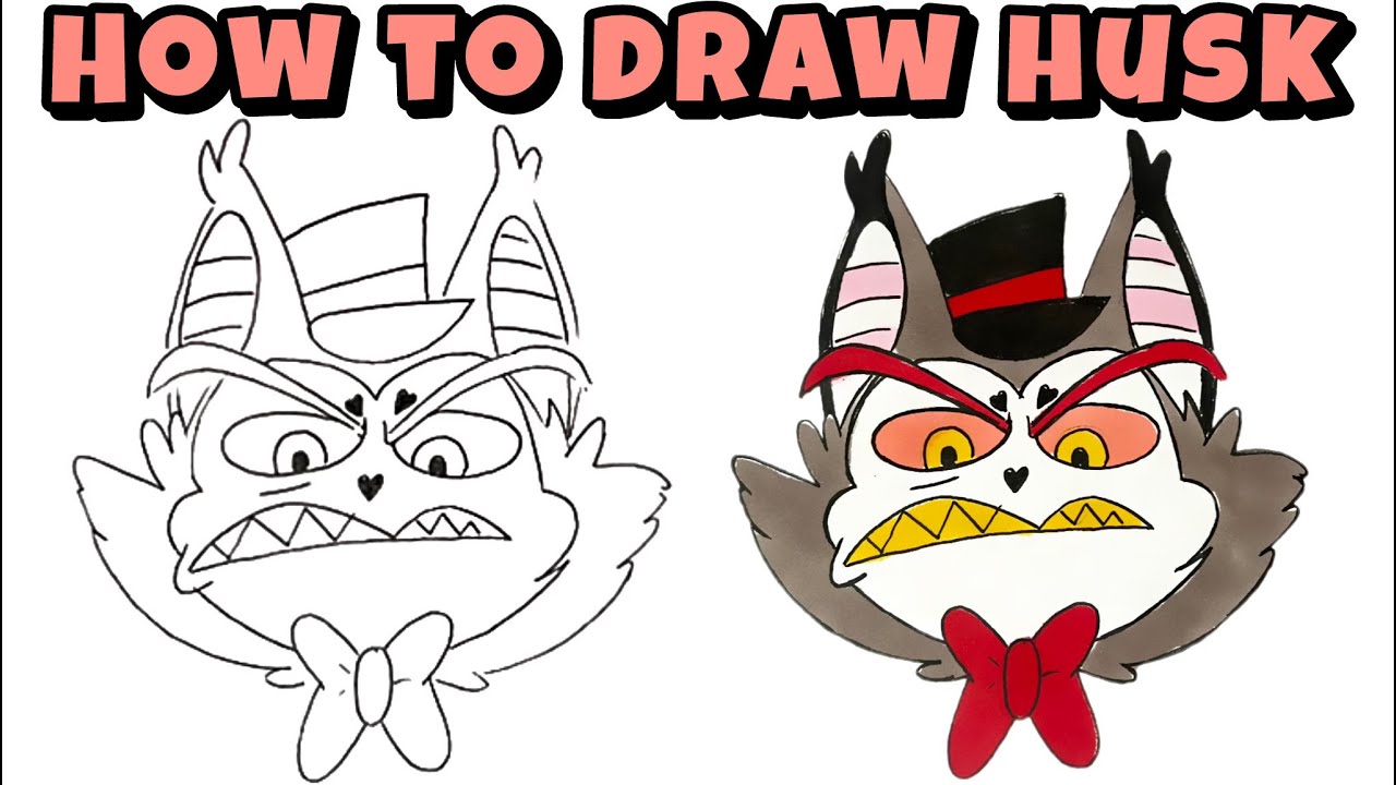 Husk from Hazbin Hotel – How to Draw Grumpy Gambler and Magician - YouTube