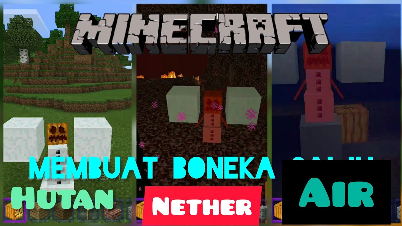 Minecraft | experimen Membuat boneka salju di 3 tempat - YouTube