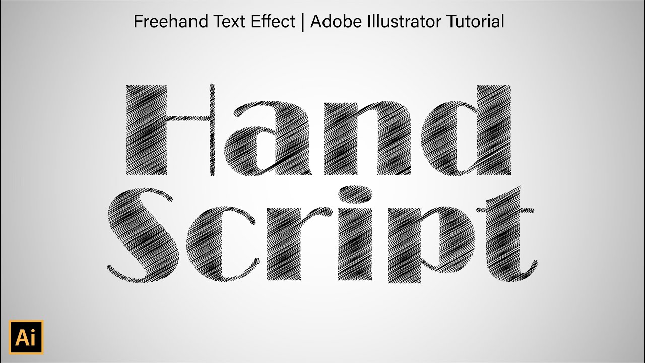 Freehand editable text Effect - Adobe Illustator Tutorials - YouTube